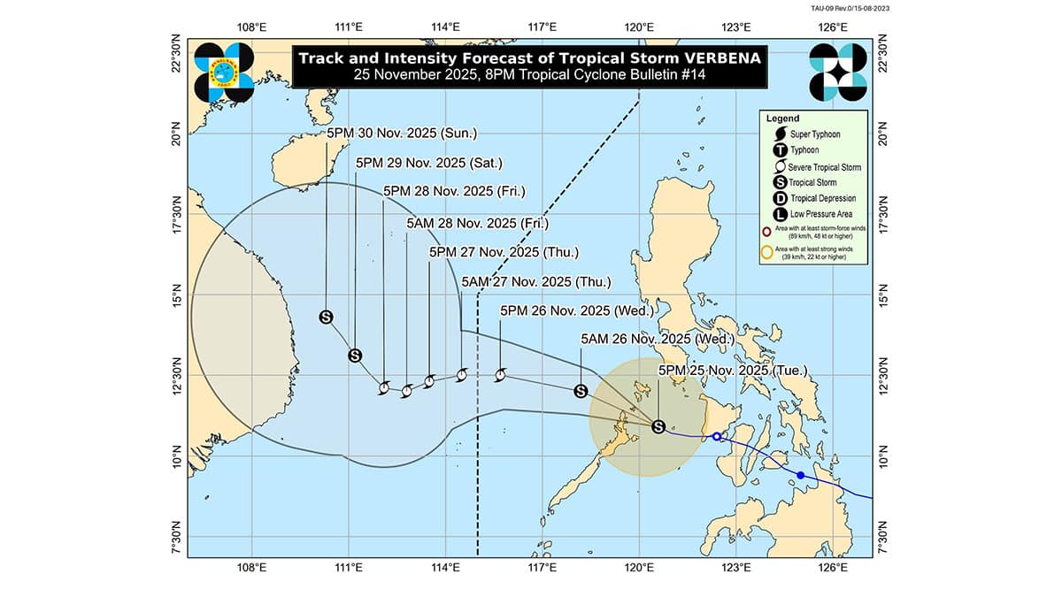 Verbena now a tropical storm; Signal No.2 up in Palawan areas
