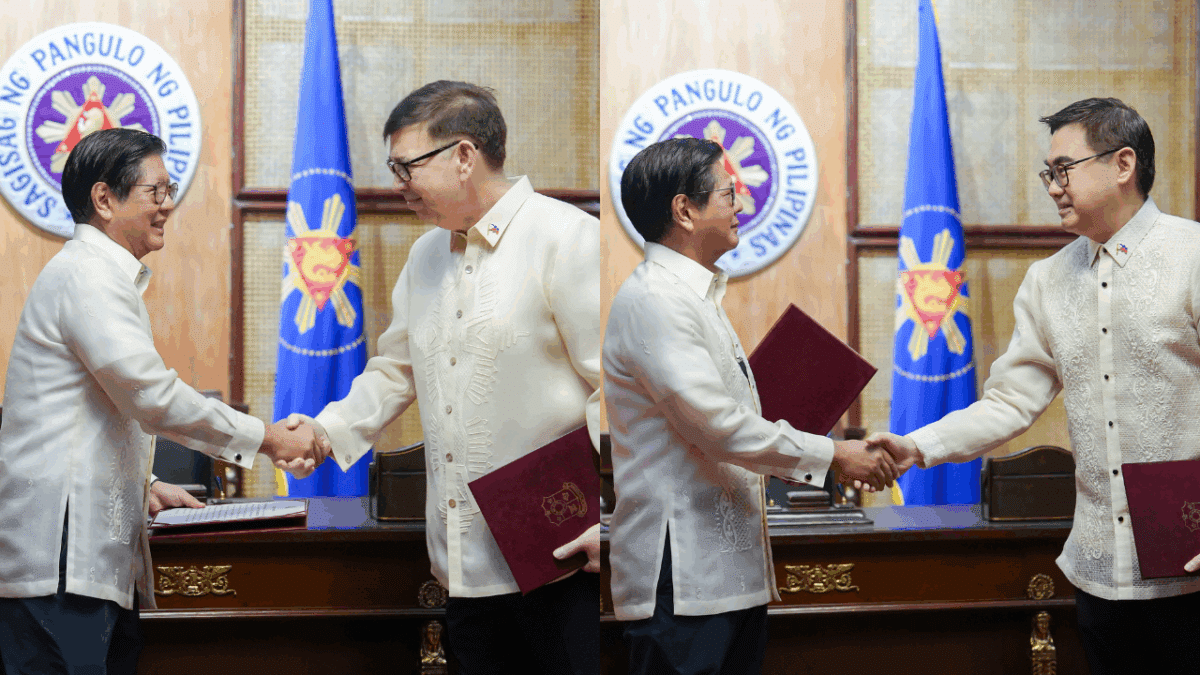 Marcos administers oath of office to Recto, Go