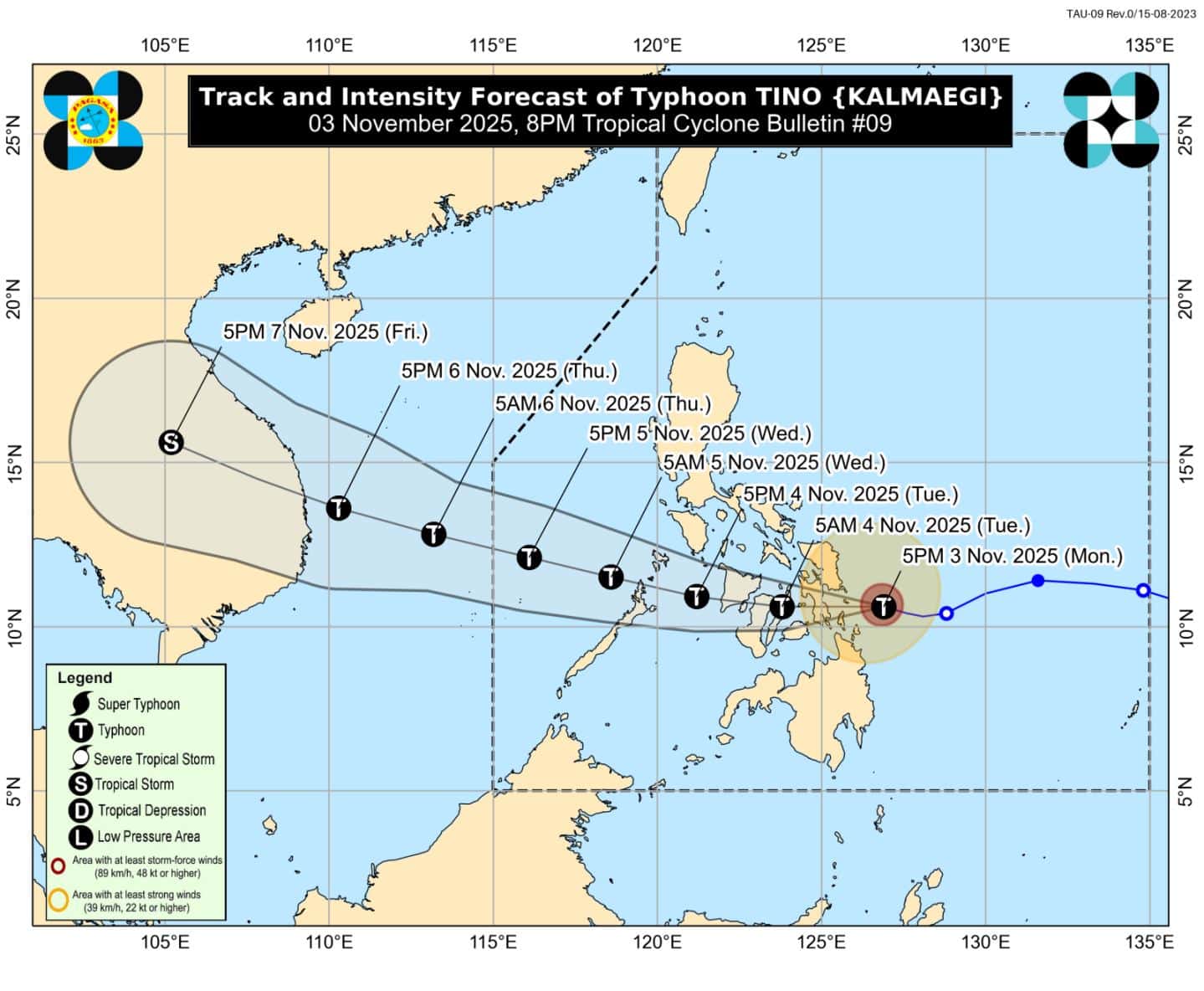 Typhoon Tino intensifies as it approaches PH landmass