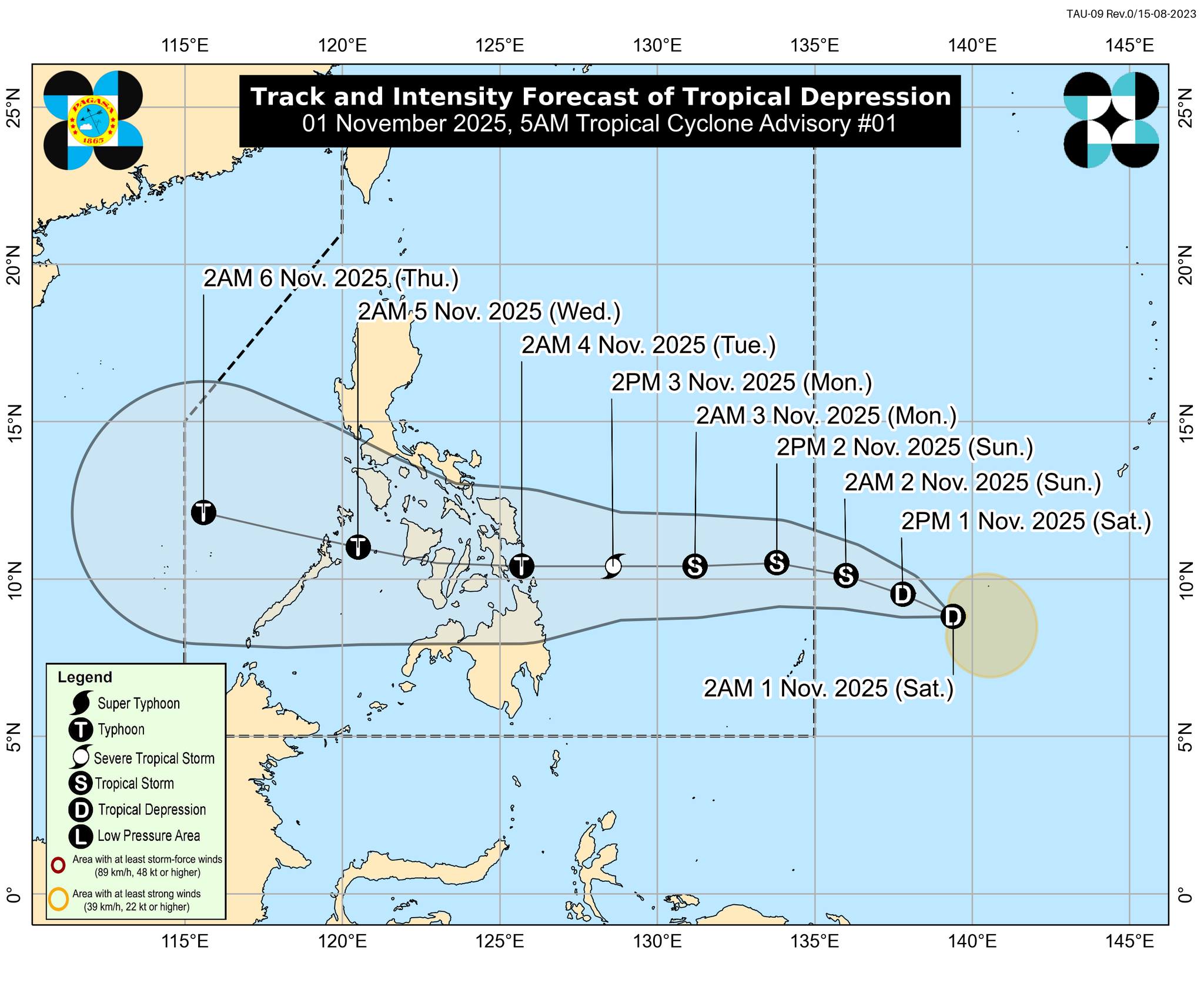 Cyclone outside PAR may intensify to a typhoon before landfall