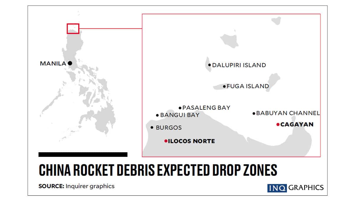 N. Luzon folk warned of debris drop as China launches rocket