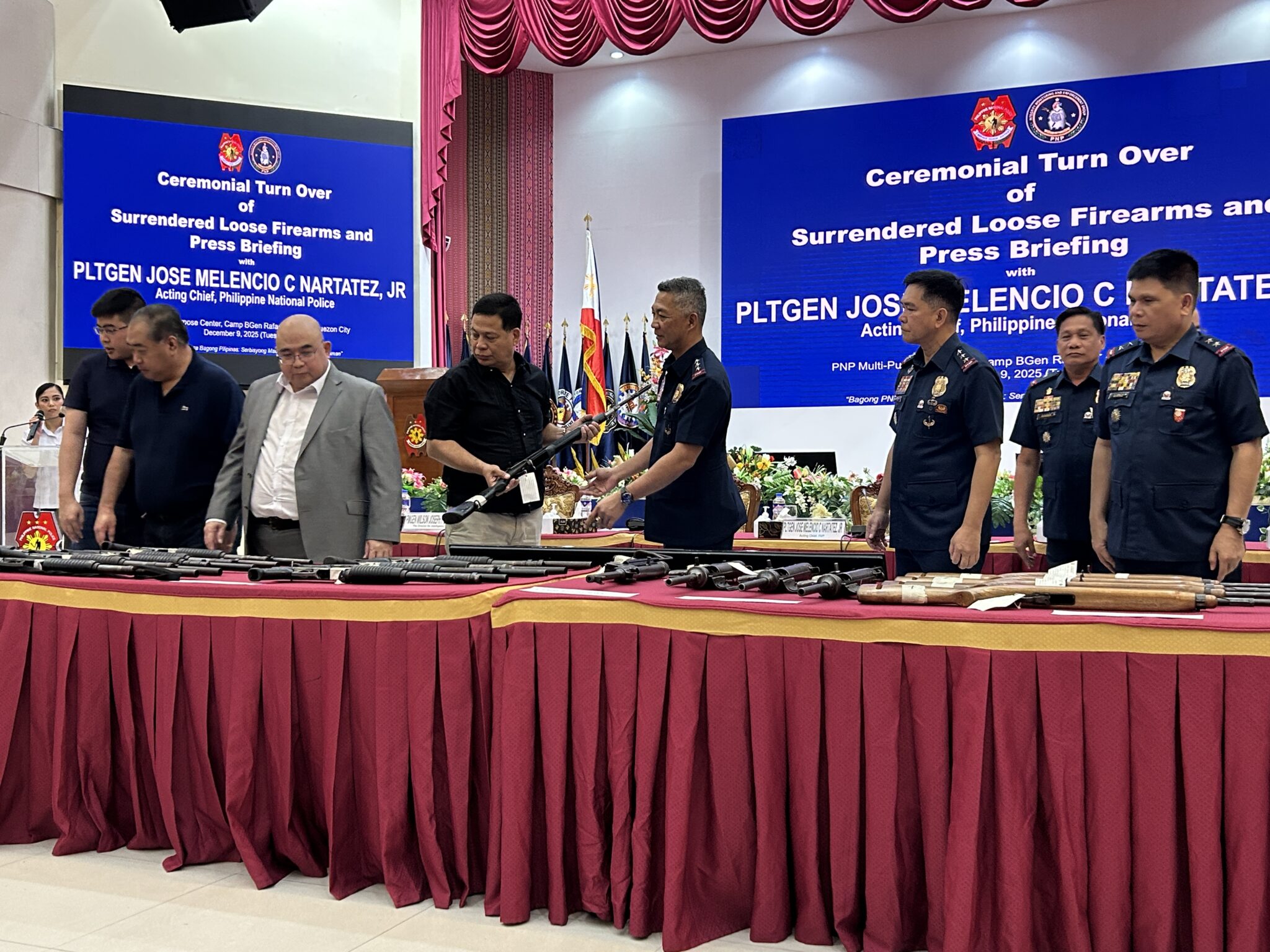 Mindanao businessman surrenders 25 loose firearms to PNP