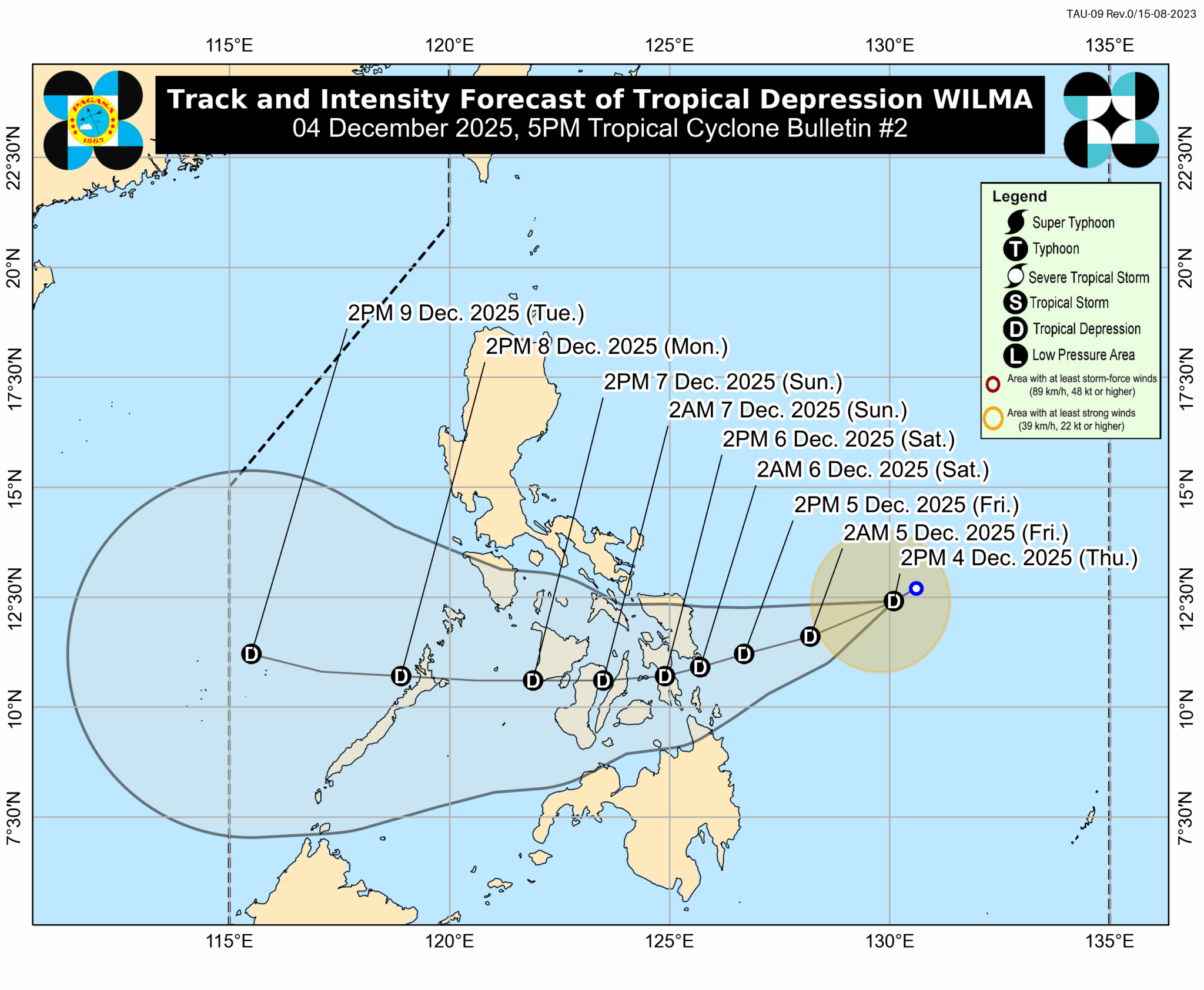 Signal No. 1 up in 13 areas as TD Wilma heads towards PH