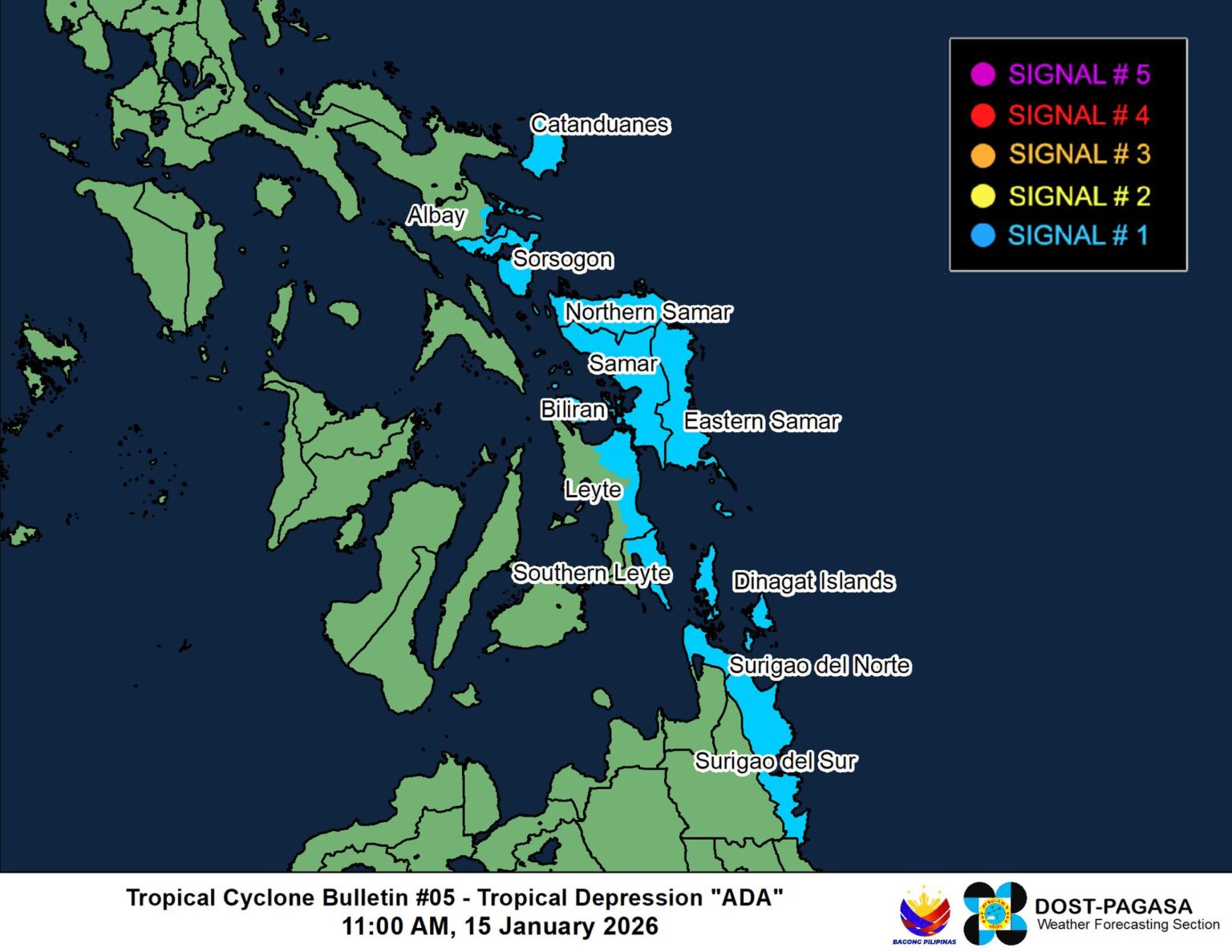 Ada maintains strength; 12 areas under Signal No. 1