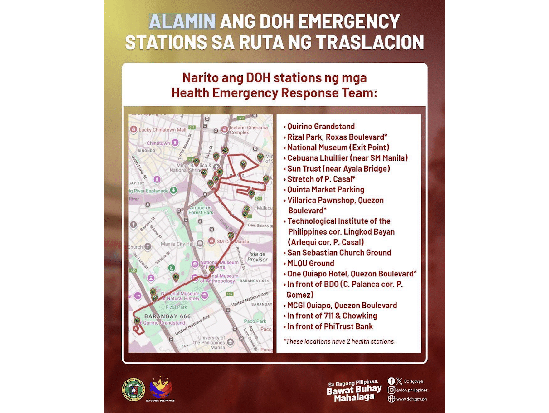 20 health stations set up along Nazareno 2026 Traslacion route